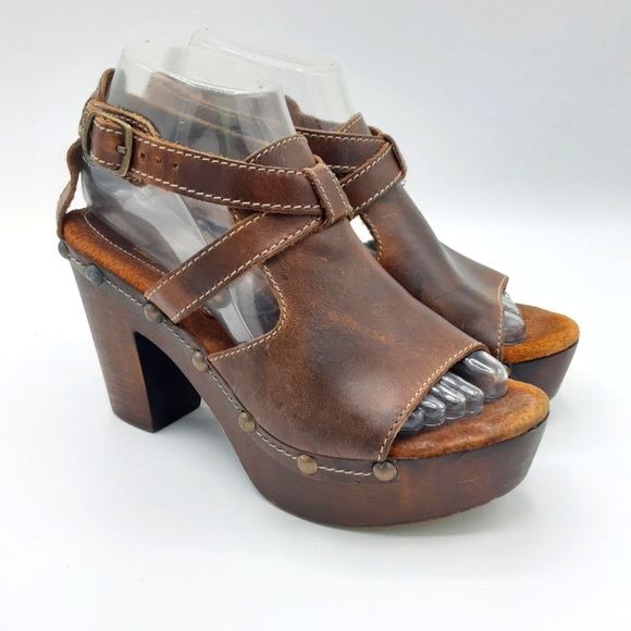 Sbicca | Shoes | Sbicca Vintage Collection Brown Leather Boho Platform ...